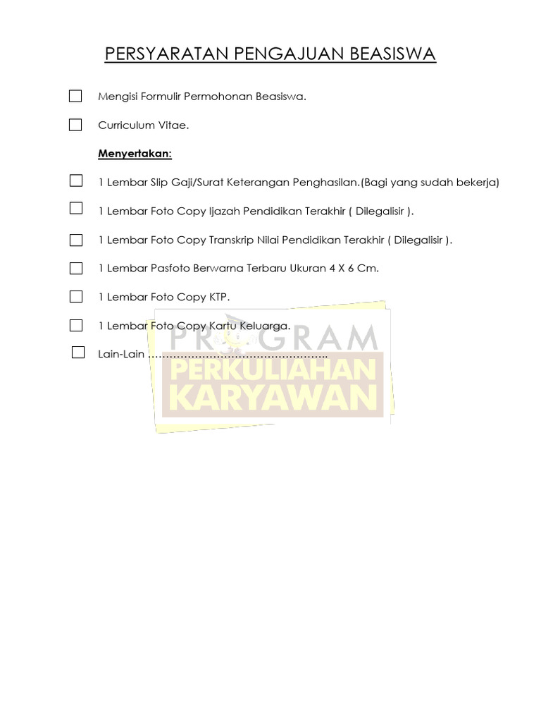 Formulir Beasiswa | PDF