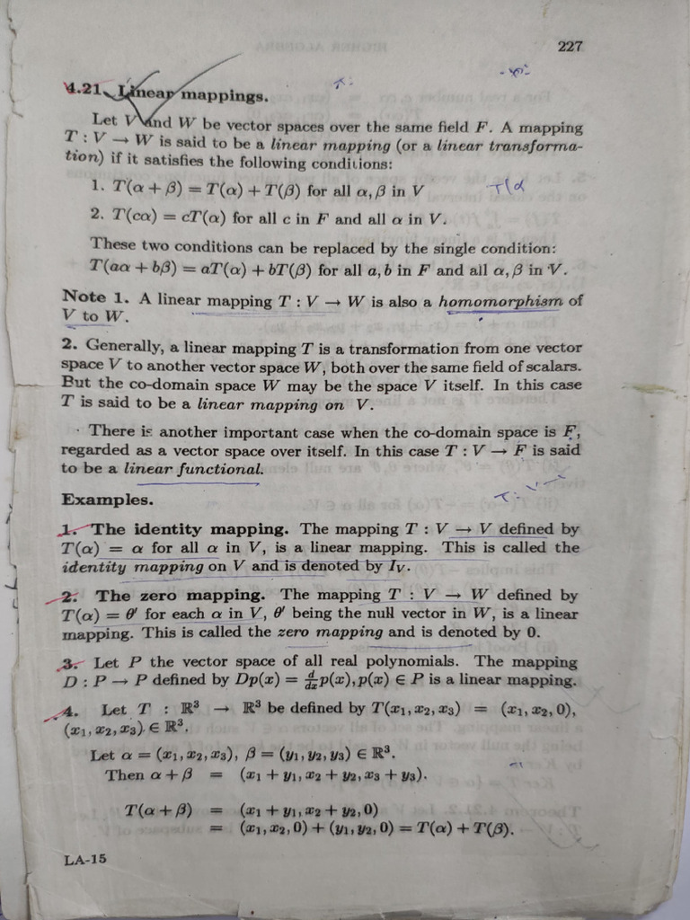 Linear Mapping | PDF | Linear Map | Vector Space