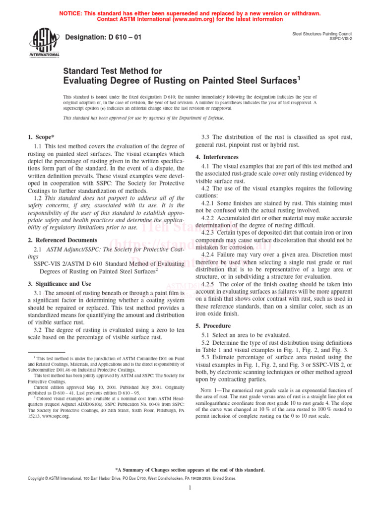 Astm D610 01 | PDF | Rust | Corrosion