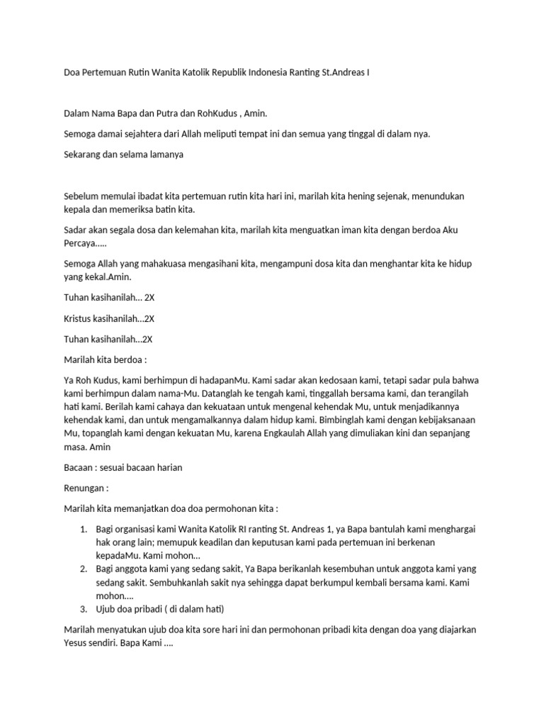 Doa WKRI Ranting and 1 | PDF