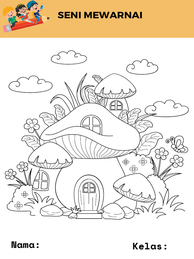 Oranye Putih Simpel Lembar Mewarnai Anak Document | PDF