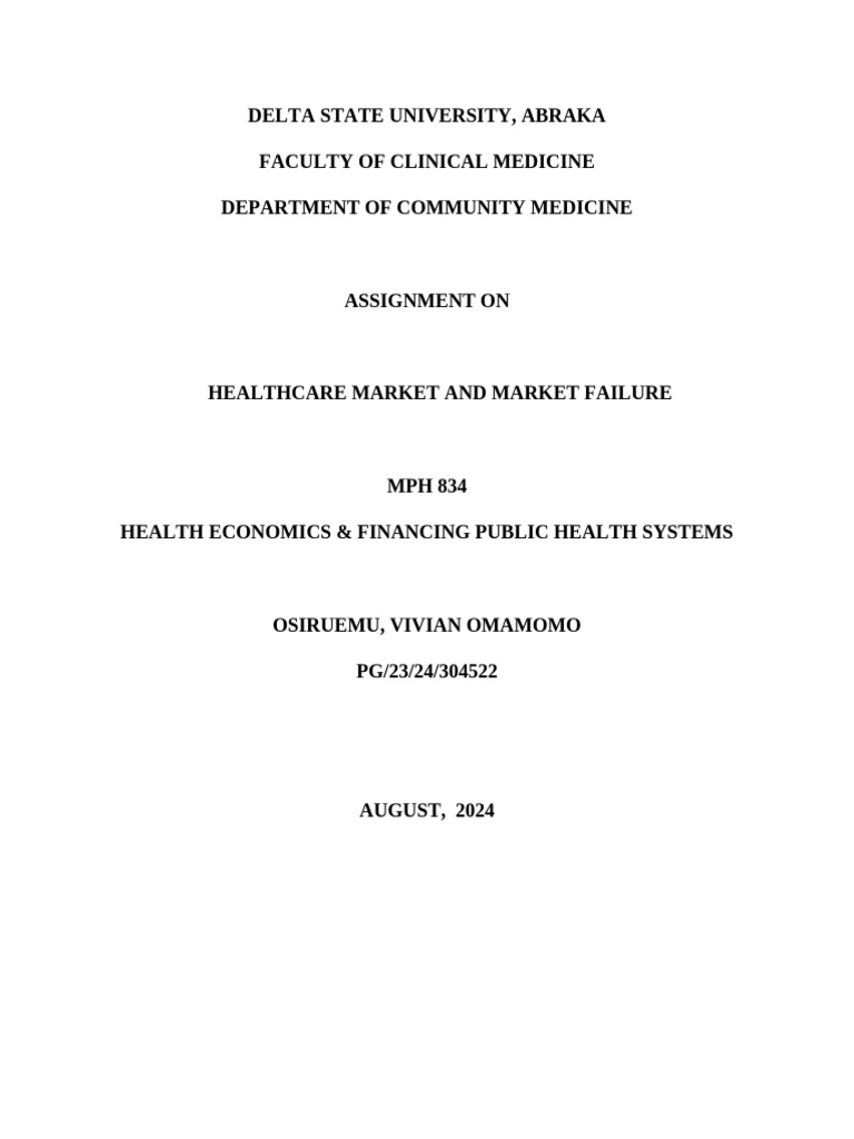 Healthcare Market Dynamics and Failures | PDF | Monopoly | Profit ...