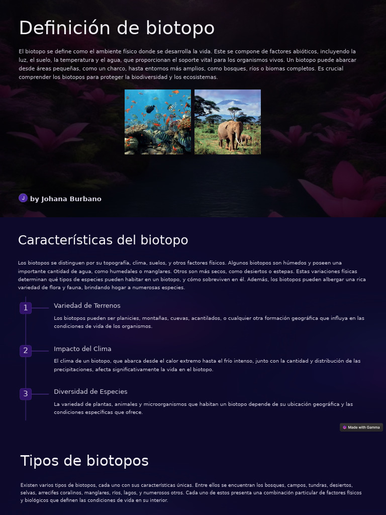 Definición y tipos de biotopos | PDF | Ecosistema | Biodiversidad