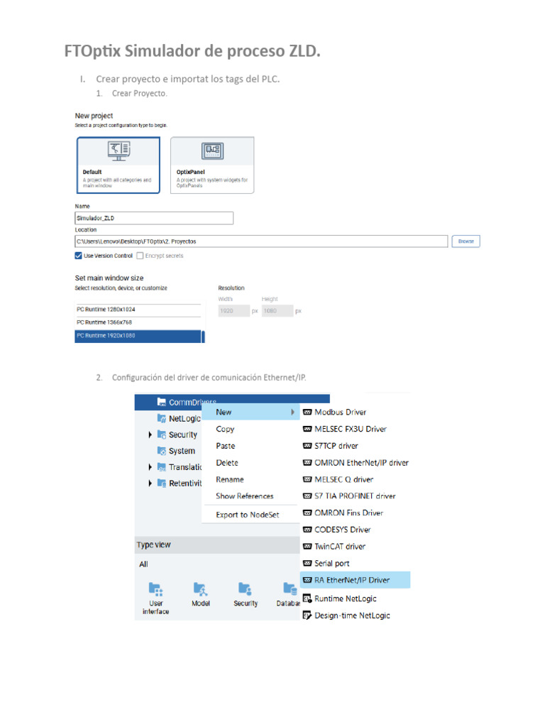 FTOptix Simulador Proceso | PDF