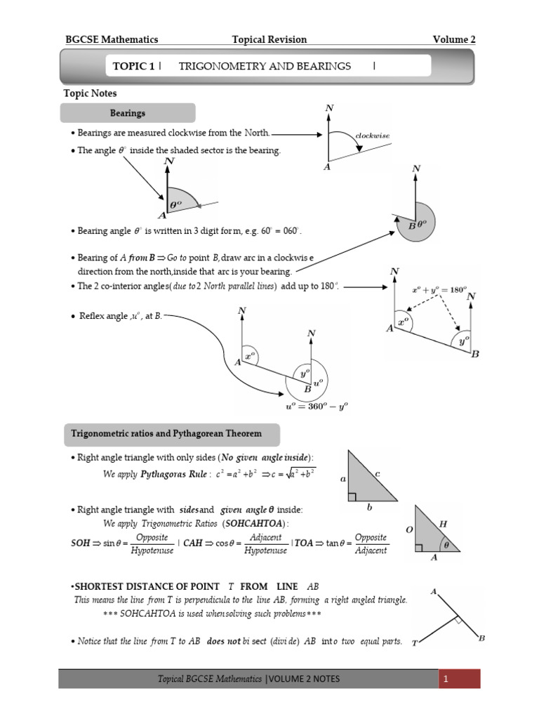 BGCSE Math Revision: Trigonometry & Geometry | PDF | Area | Trigonometry