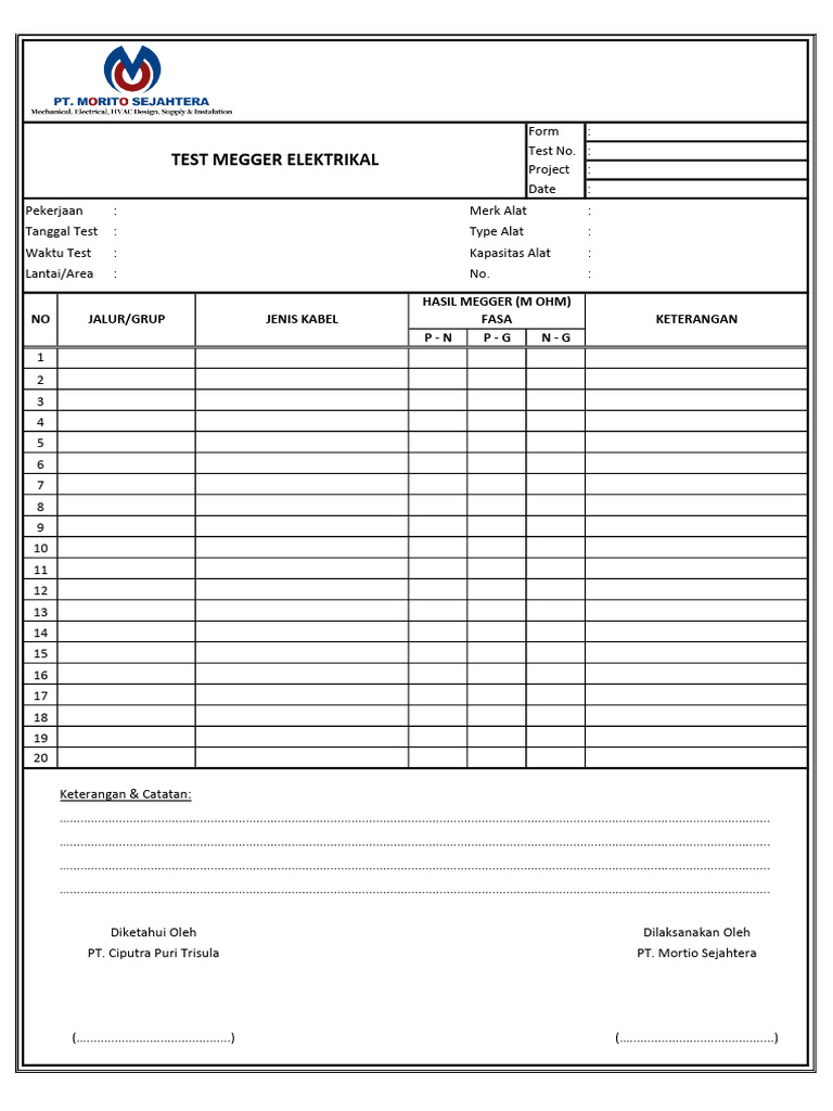 Elektrical Megger Test | PDF