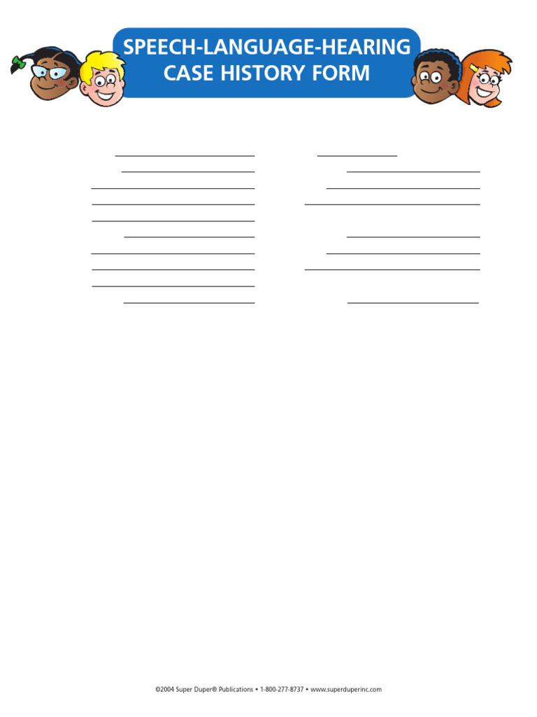 Speech Language Hearing Case History Form | PDF