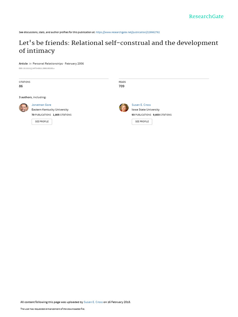 Lets_be_friends_Relational_self-construal_and_the | PDF | Intimate ...