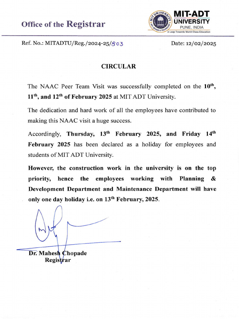 Holiday Circular | PDF