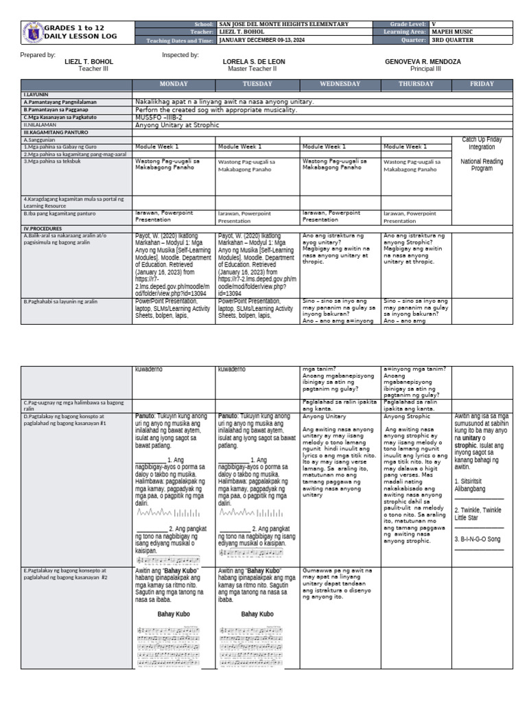 DLL_MAPEH 5_Q3_W1 | PDF