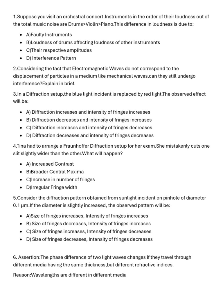 Interference+Diffraction+Wave Nature | PDF | Diffraction | Waves