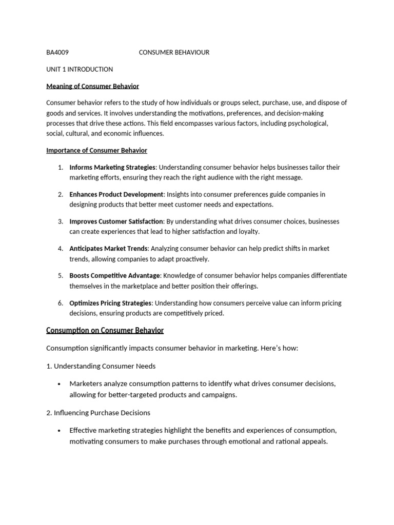 Understanding Consumer Behavior Insights | PDF | Consumer Behaviour ...