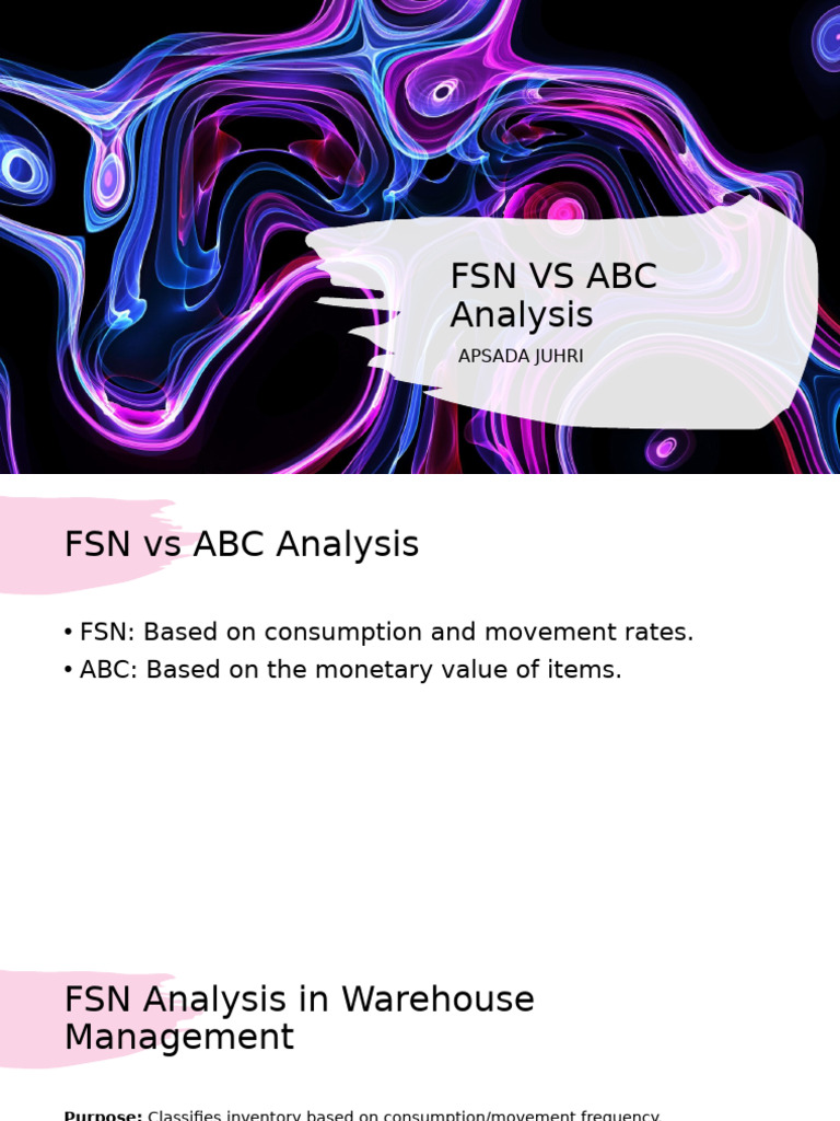 FSN vs ABC Inventory Analysis Guide | PDF | Inventory | Warehouse