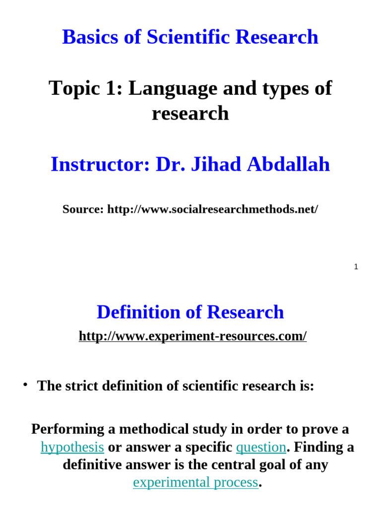 Scientific Research Basics Explained | PDF | Methodology | Quantitative ...