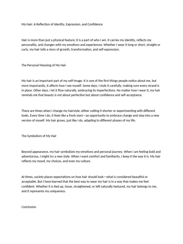 Hair as Identity and Self-Expression | PDF