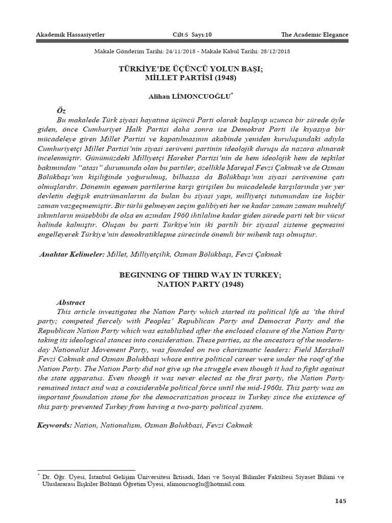 T__RK__YE___DE ______NC__ YOLUN BA__I; M__LLET PART__S__ (1948)[#487305]-613389 | PDF