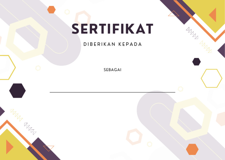 Yellow Purple Hexagonal School Appreciation Certificate | PDF