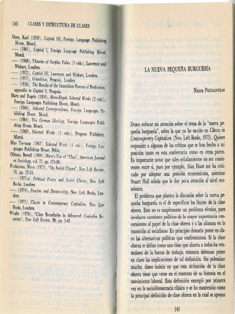 La Nueva Pequeña Burguesía - Nicos Poulantzas | PDF
