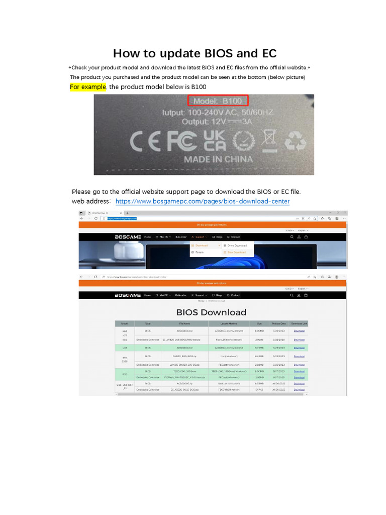 BIOS and EC update method | PDF | Bios | Booting