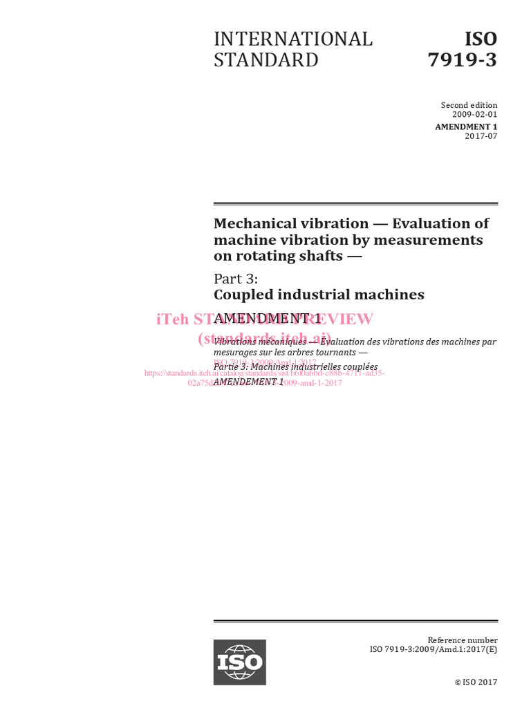 ISO 7919 3 2009 Amd 1 2017 | PDF | International Organization For Standardization | Pump