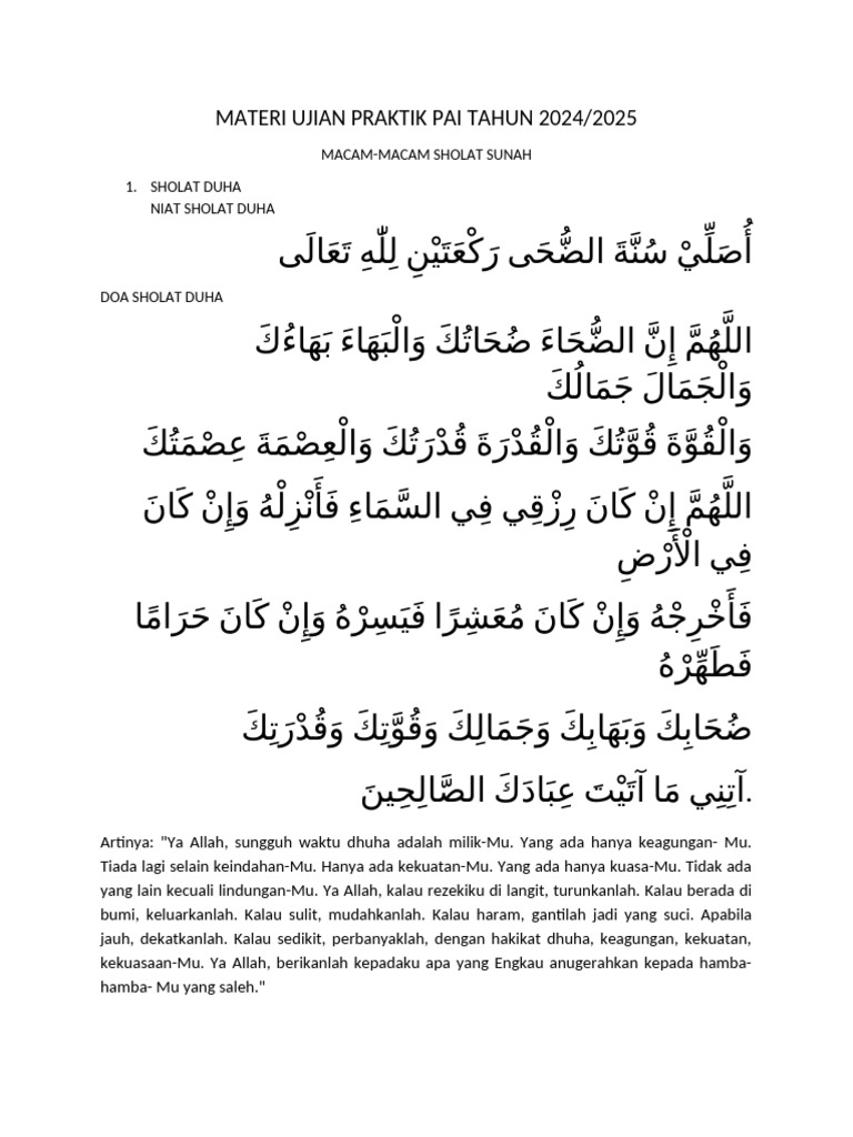 Materi Ujian Praktik Pai Tahun 20242025 | PDF