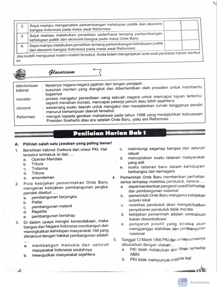 Soal Latihan Ulangan Orba | PDF