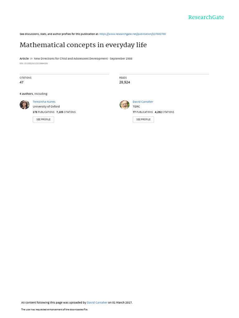 1988mathematical Concepts in Everyday Life | PDF | Knowledge ...