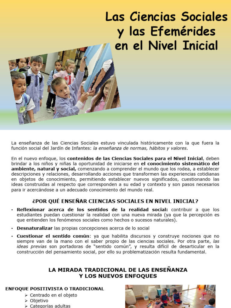 Ciencias Sociales en Nivel Inicial | PDF | Educación de la primera ...