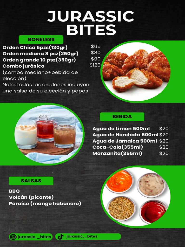 Jurassic Bites Menu | PDF