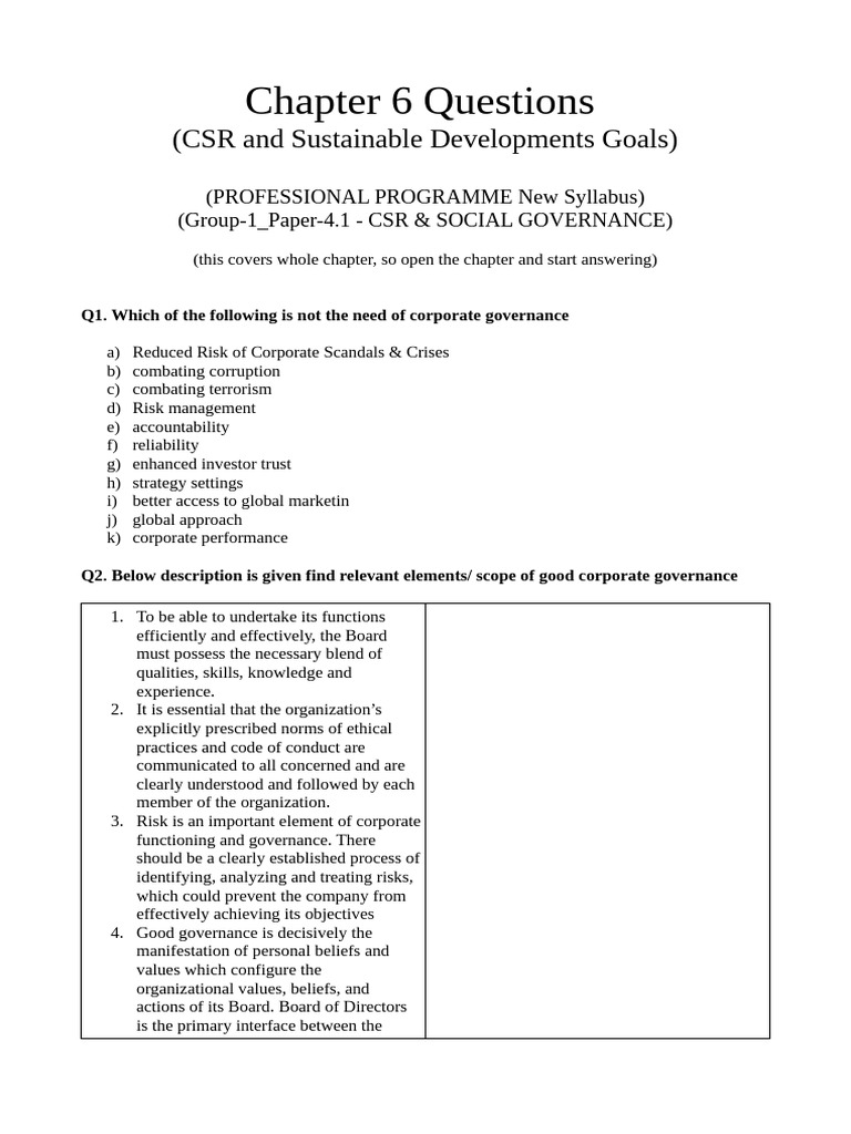 CSR and Corporate Governance Insights | PDF | Corporate Social ...