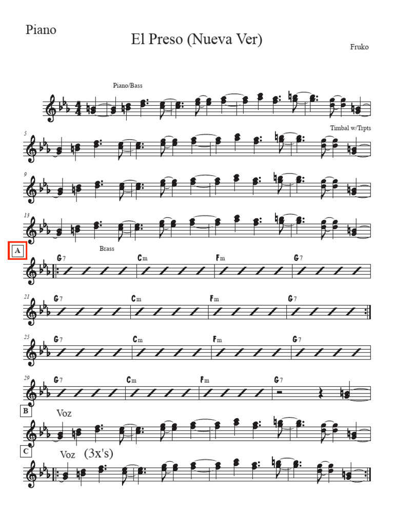 El Preso (Nueva -Piano Demo | PDF