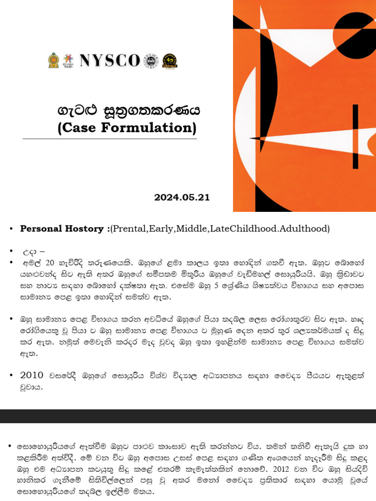 Lesson 31 (Case Formulation) | PDF