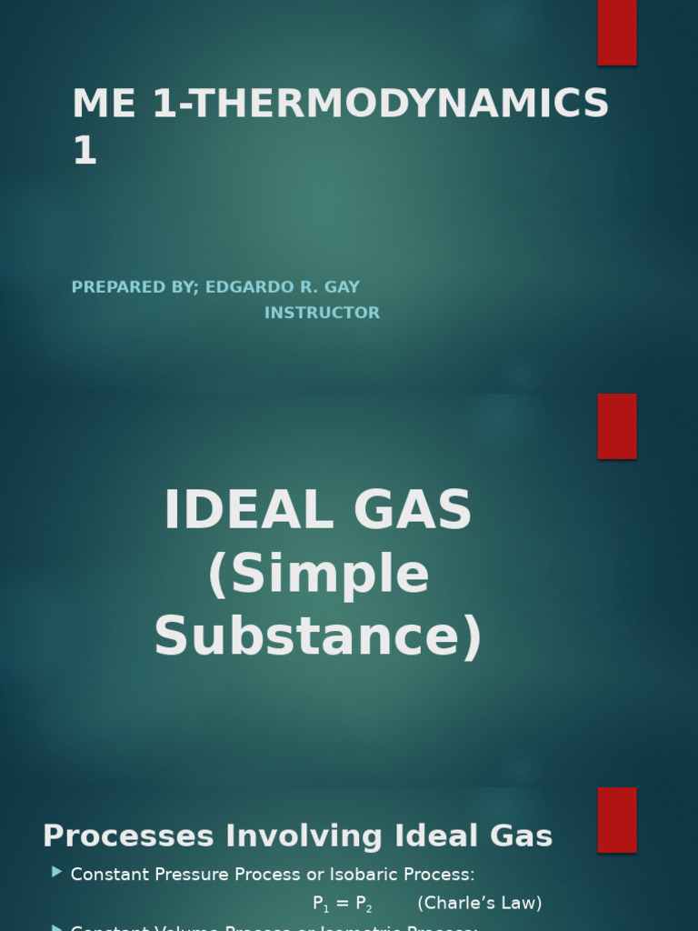 3.2.1 Processes Involving Ideal Gas Summary of Formulas | PDF ...