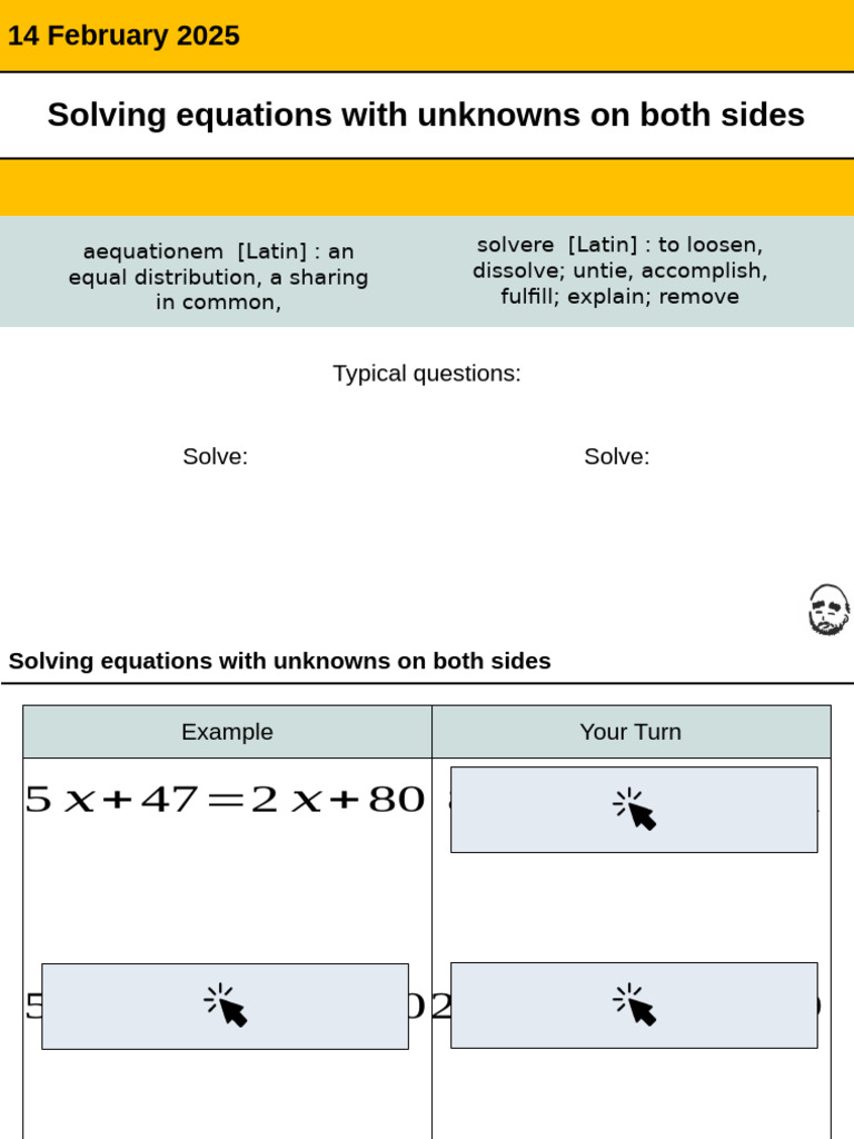 Solving Equations With Unknowns On Both Sides | PDF | Equations | Mathematics