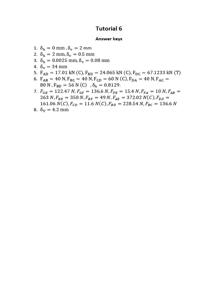 Answer Key Tutorial 6 | PDF