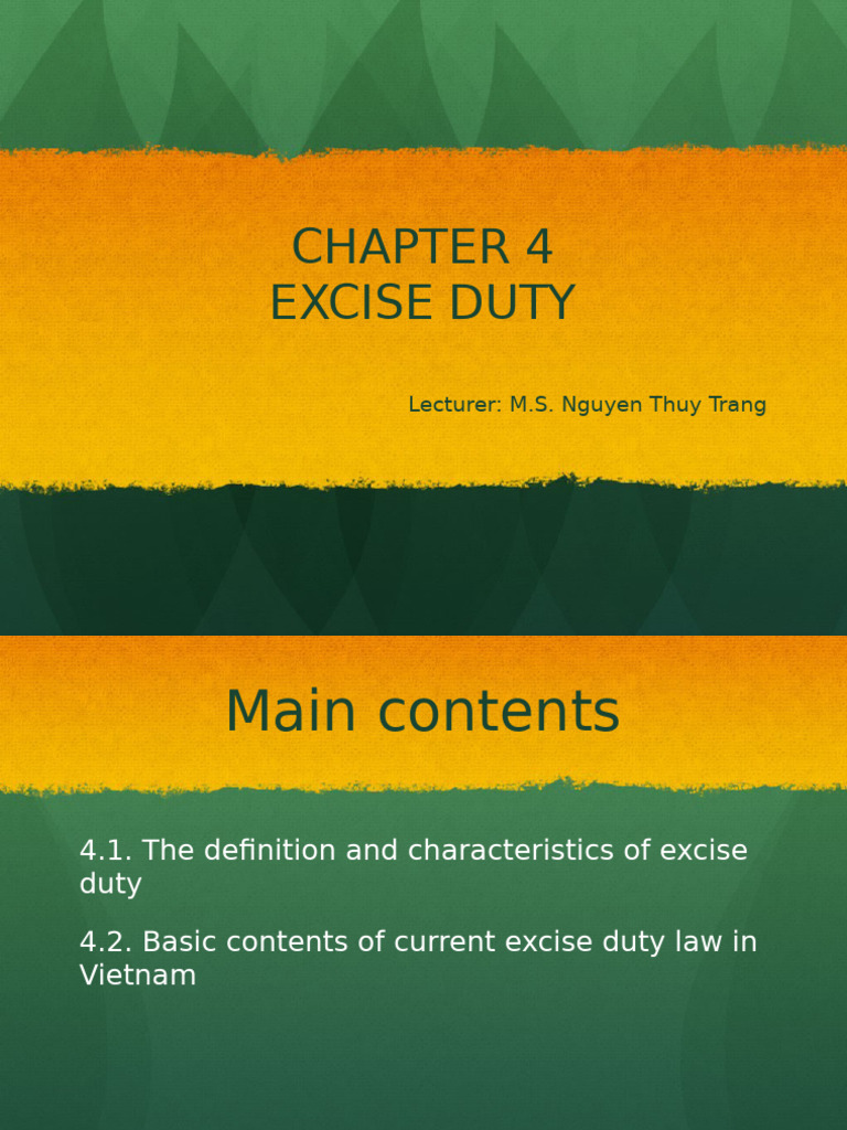 Chapter 3. Excise Duty Final | PDF | Excise | Taxation