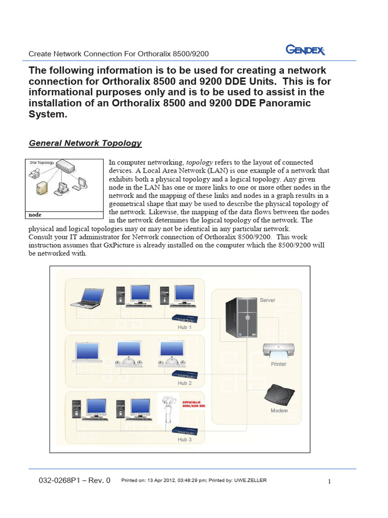 Gendex 8500 DDE+9200 DDE Create Network Connection en | PDF