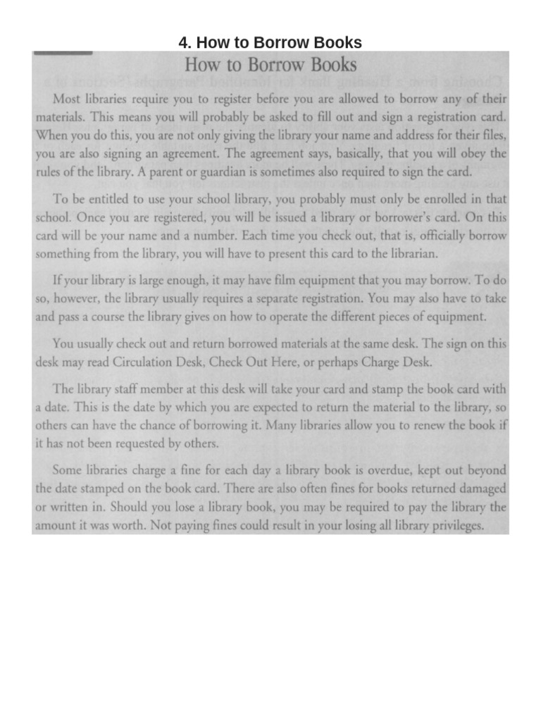 Guide to Borrowing Books Efficiently | PDF