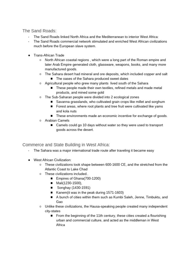 2.4 Trans-Saharan Trade Routes (Pg. 124-129) | PDF | West Africa | Africa