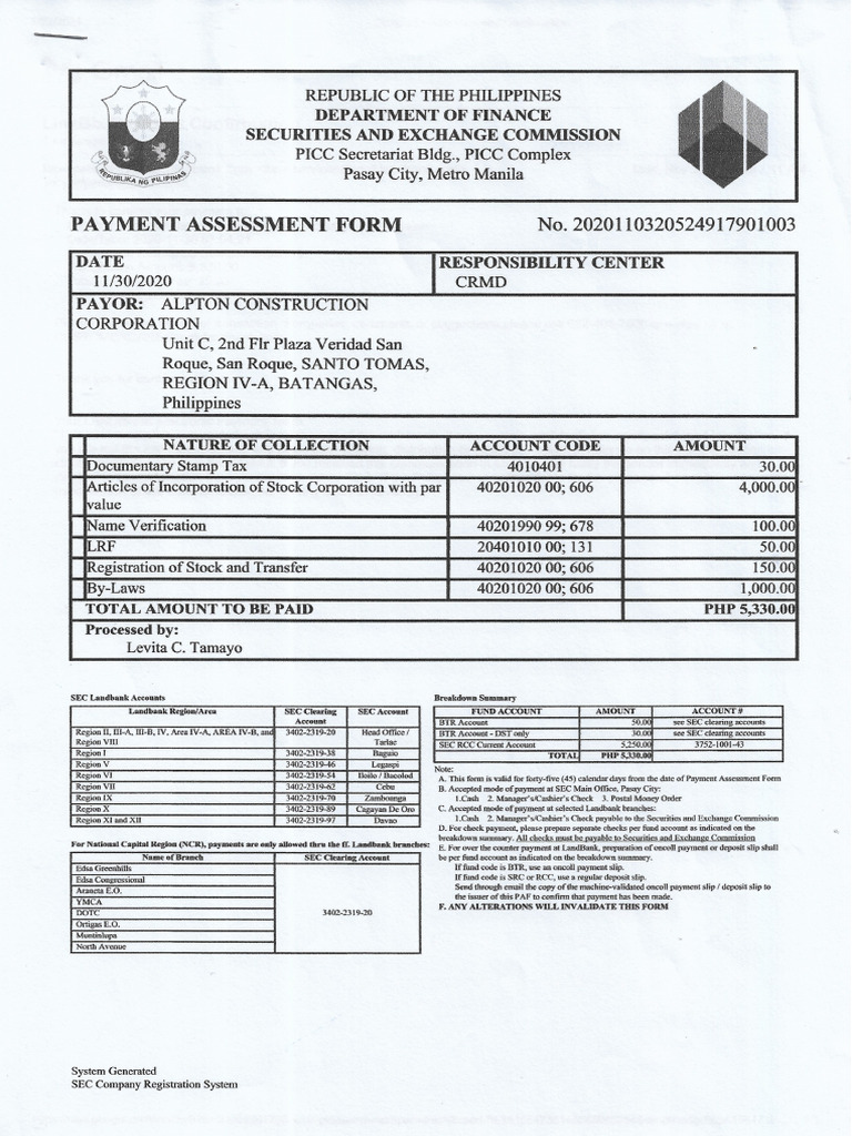Proof of Payment Sec | PDF