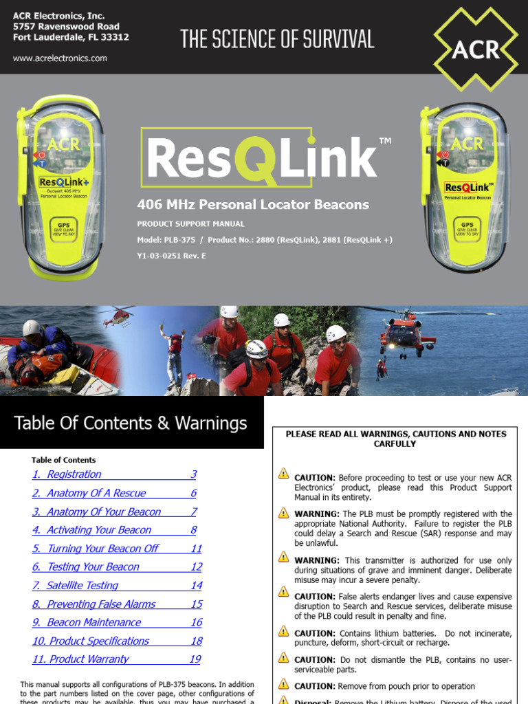 Resqlink PLB375 Support Product Manual | PDF | Global Positioning ...