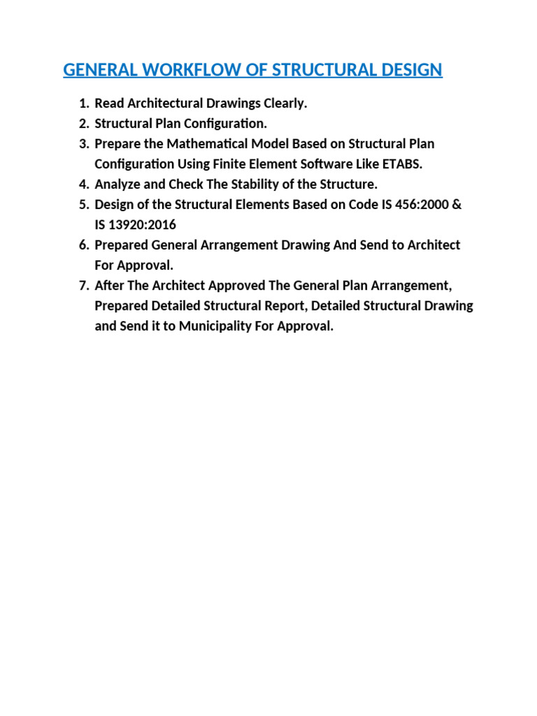 General Workflow of Structural Design | PDF | Beam (Structure) | Mechanics