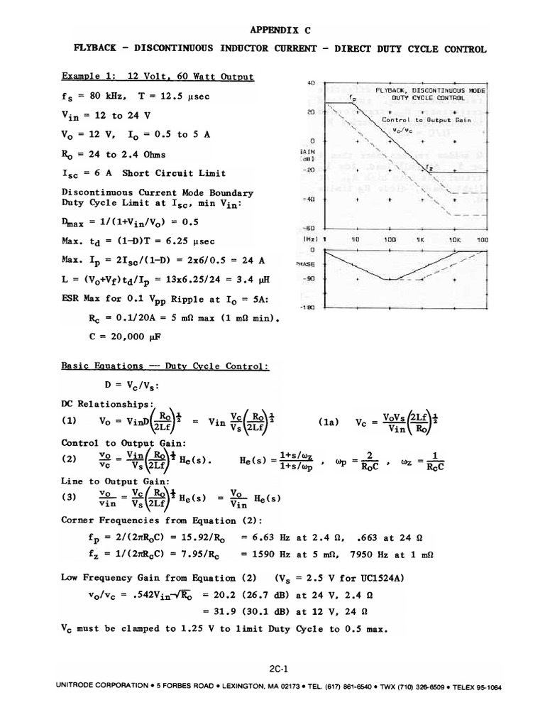 APPENDIX C - Flyback Discontinuous Inductor Current Direct Duty Cycle ...