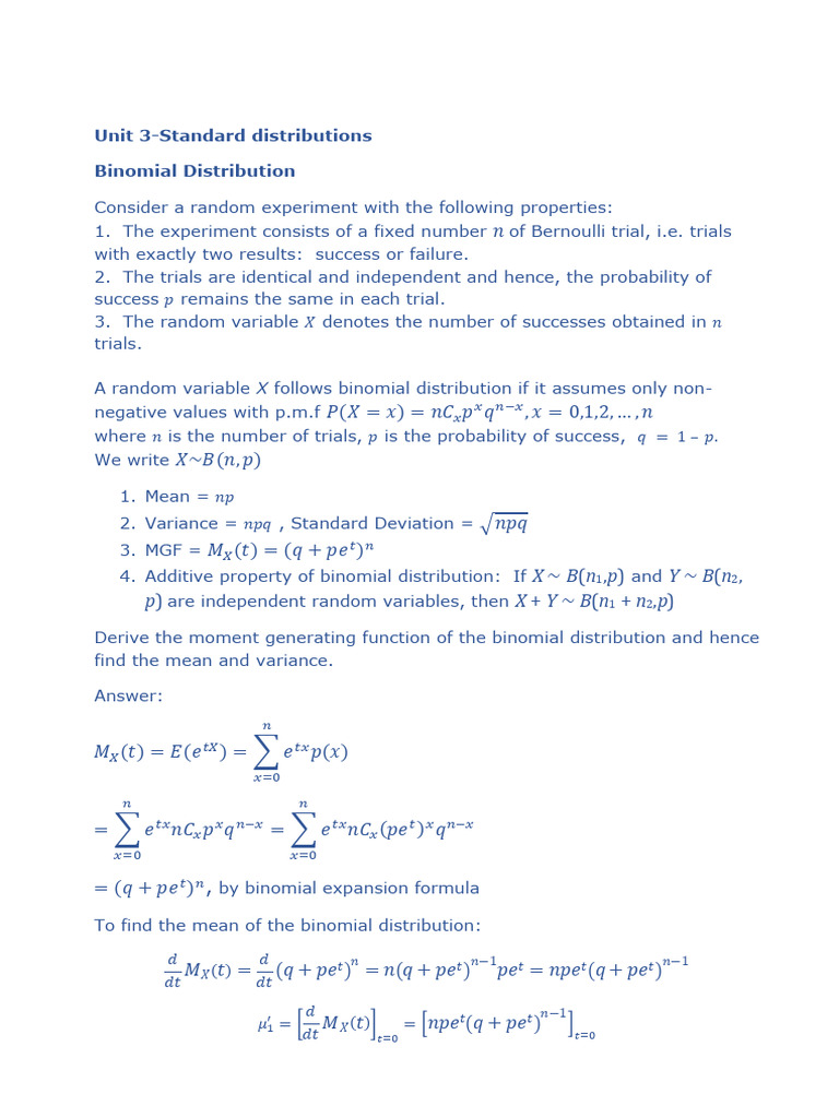 Unit-3 - Copy | PDF | Normal Distribution | Probability Distribution