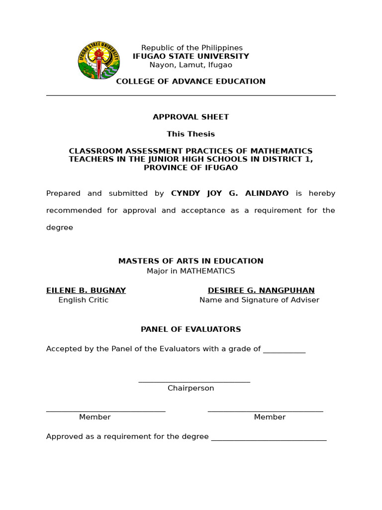 Approval Sheet | PDF