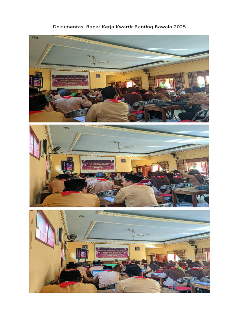 Dokumentasi Rapat Kerja Kwartir Ranting Rawalo 2025 | PDF