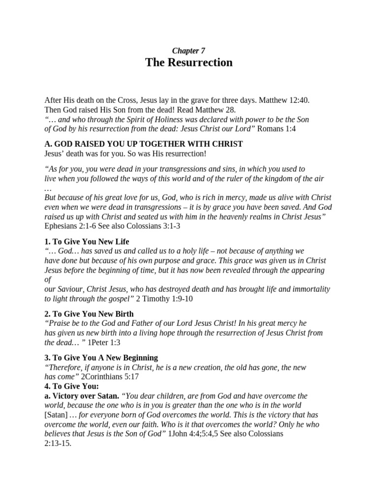 Chapter 7 The Resurrection | PDF | Jesus | Resurrection Of Jesus