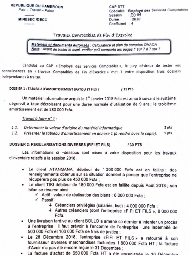 Cap Escom 2018 Tcfe | PDF