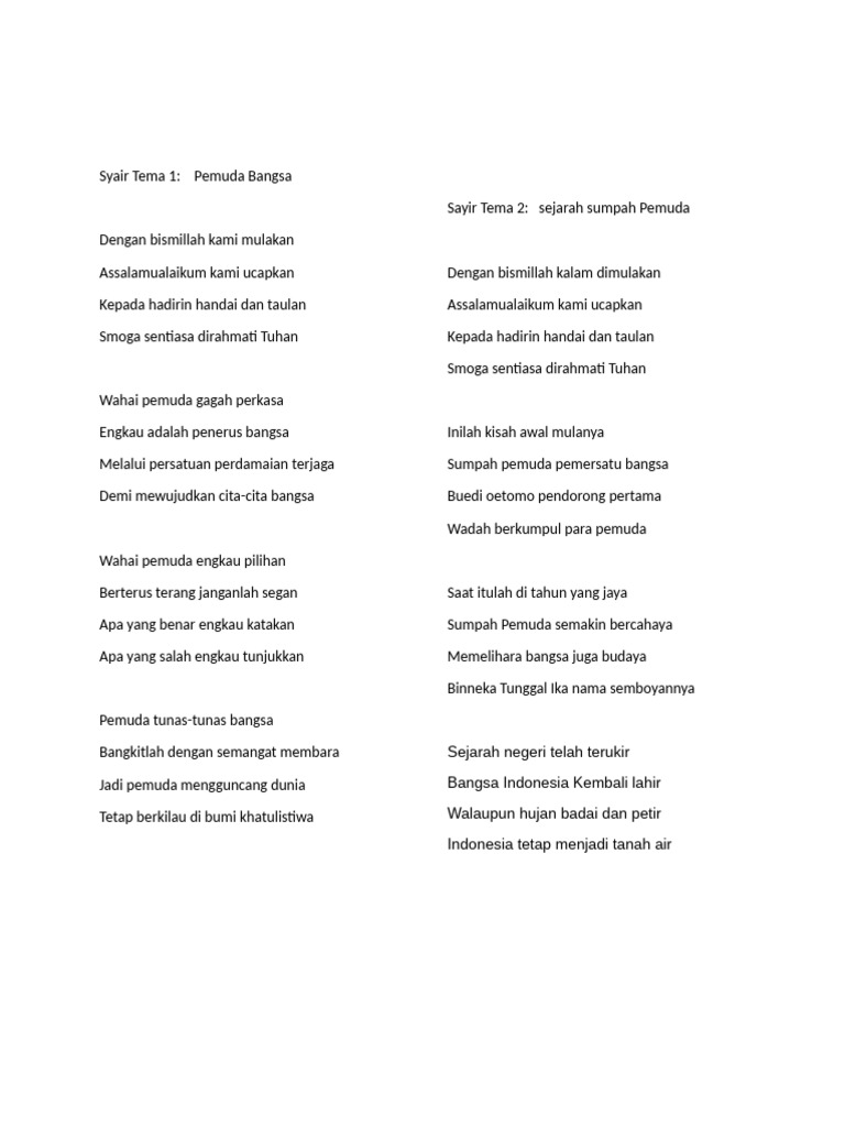 SYAIR lOMBA bULAN bAHASAA 2024 | PDF