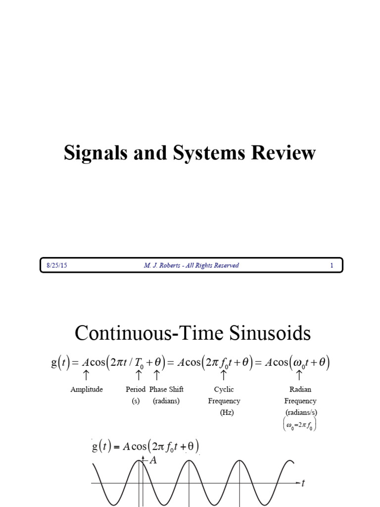 Signals and Systems Review | PDF | Summation | Discrete Time And ...